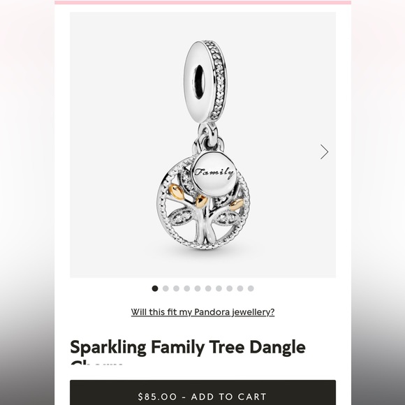 Pandora | Jewelry | Sparkling Family Tree Dangle Charm | Poshmark